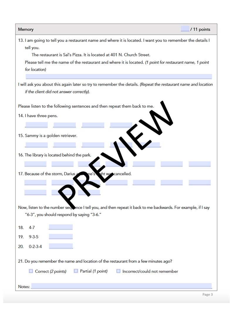 Cognitive Communication Screening Assessment | Fillable, Printable PDF ...