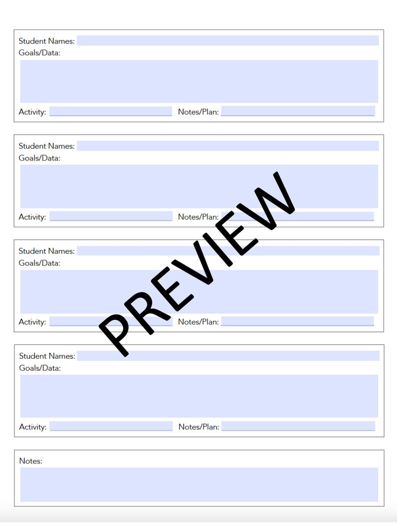 Group Therapy Session Planner | Fillable, Printable PDF for Slps, Ots ...