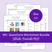 Wh- Questions Worksheet Bundle for Speech Therapy | Fillable, Printable ...