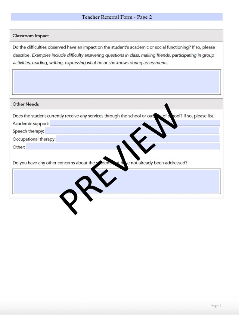 Teacher Referral Form for Speech/language | Fillable, Printable PDF ...