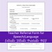 Teacher Referral Form for Speech/language | Fillable, Printable PDF ...