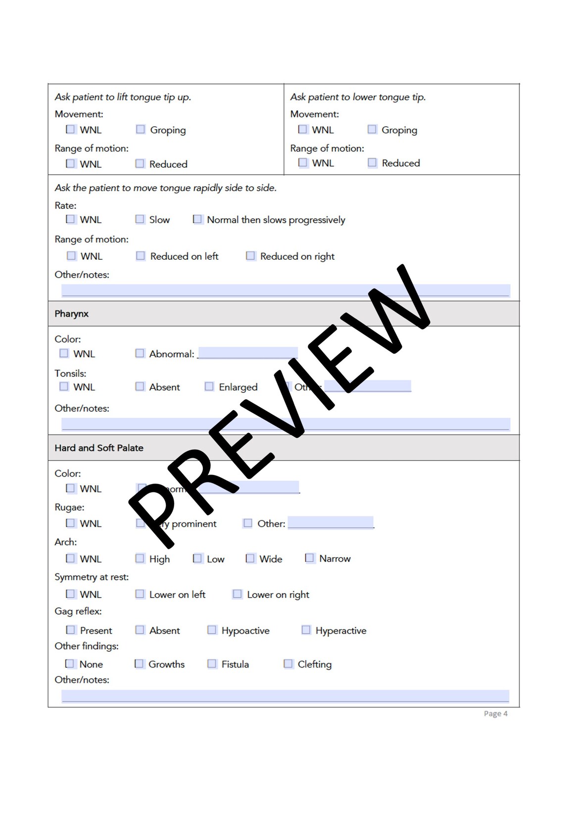 Oral Motor Assessment for Speech Therapy | Fillable, Printable PDF - Etsy