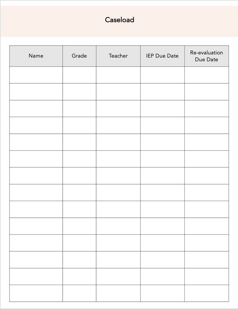 School Therapist Caseload Management Forms Bundle | Slps, Ots, Pts ...