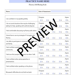 Fluency Self-rating Scale for Speech Therapy | Fillable, Printable PDF ...