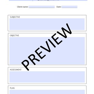 Speech Therapy SOAP Note One Page | Editable / Fillable / Printable PDF ...