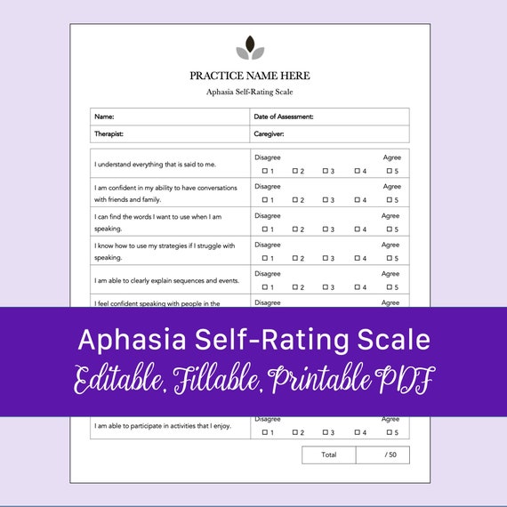Aphasia Assessment Self-rating Scale for Speech Therapy - Etsy