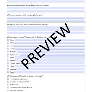 Subjective Stuttering Assessment | Fillable, Printable PDF With ...