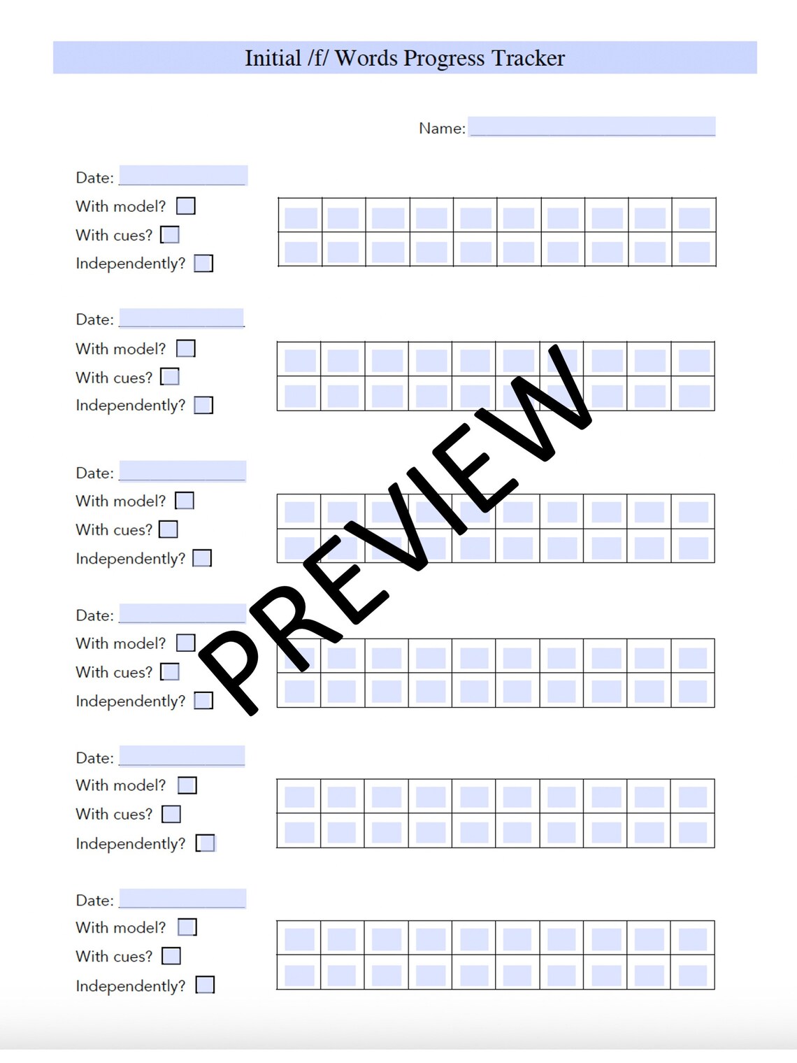 Initial /f/ Words Worksheet for Speech Therapy | Fillable PDF With ...