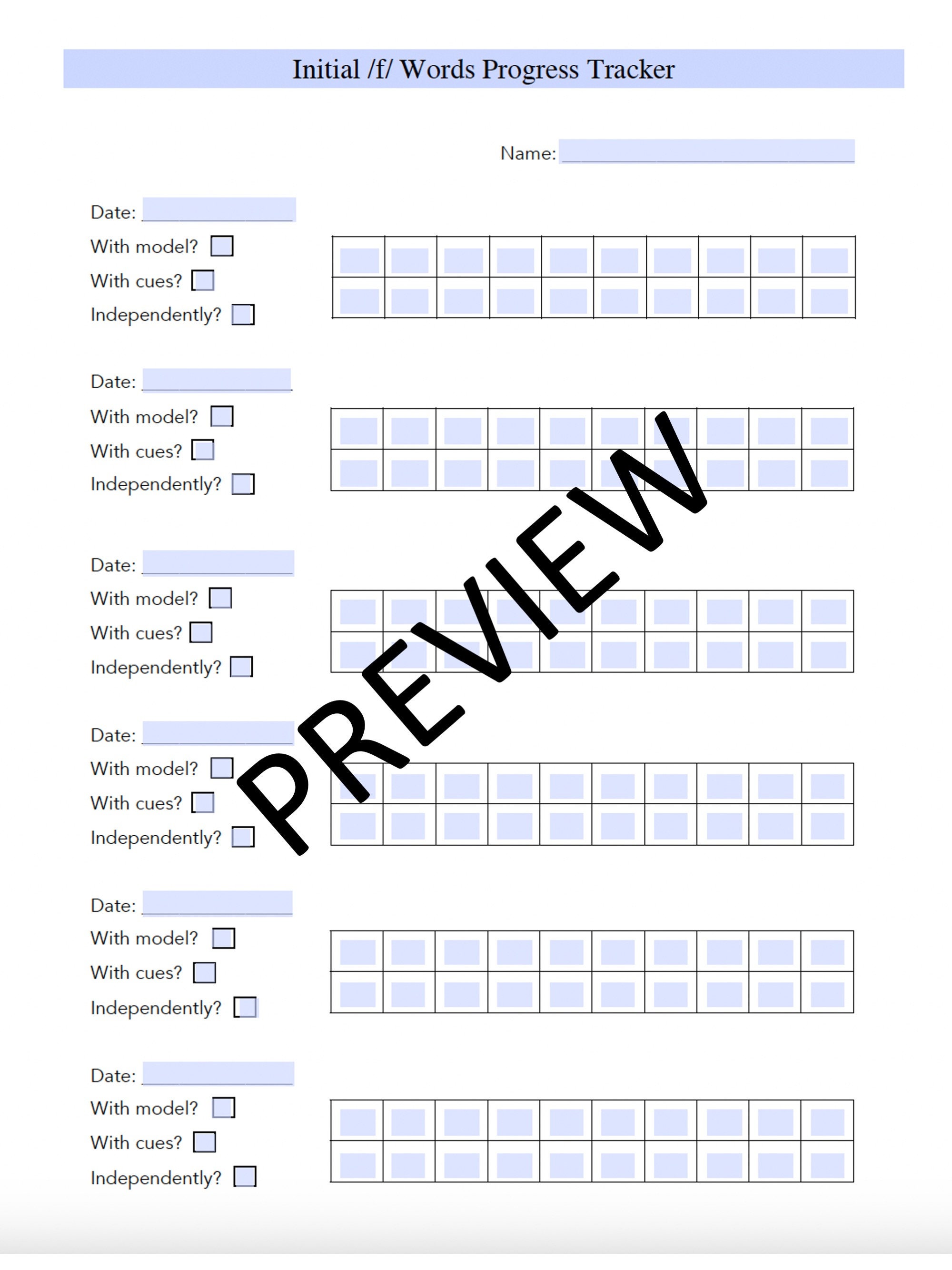 Initial /f/ Words Worksheet for Speech Therapy | Fillable PDF With ...