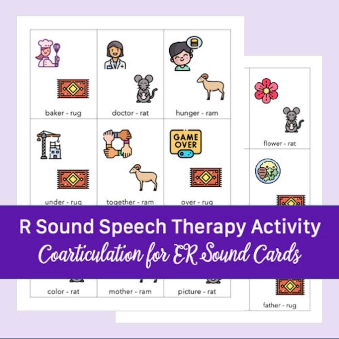 R Sound Speech Therapy - Coarticulation for ER Sound Cards - Etsy
