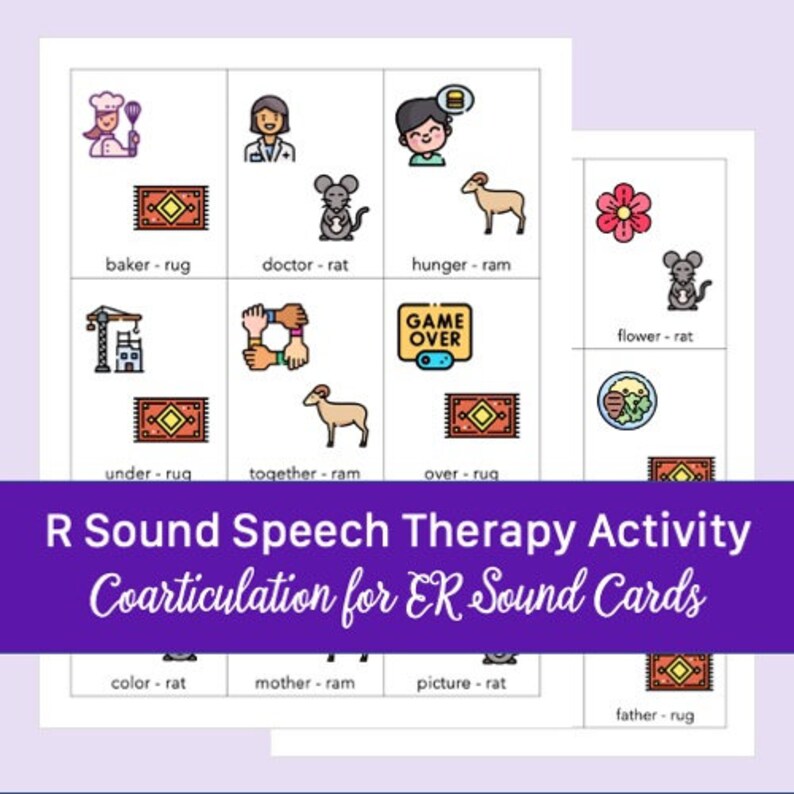 R Sound Speech Therapy - Coarticulation for ER Sound Cards - Etsy