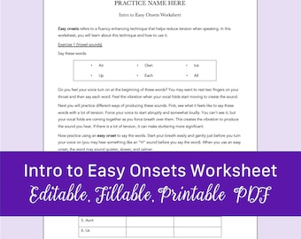 Intro to Light Contacts Worksheet for Speech Therapy editable, Fillable ...