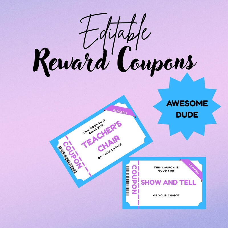 Classroom Coupons - Etsy
