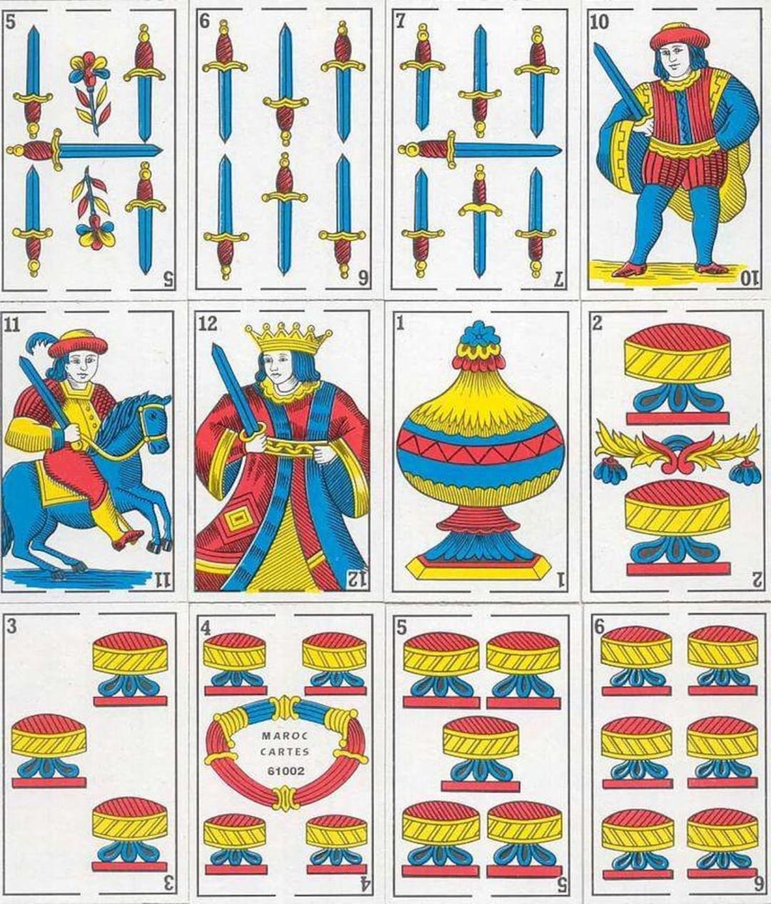 A Set of 40 Cards for Players, Playing Cards Such as a Moroccan Uno ...