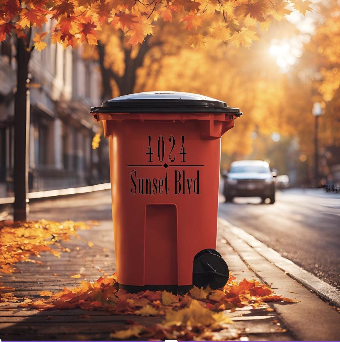 Custom Wheelie Bin Decal, Bin Sticker, Garbage Can Number Stickers ...