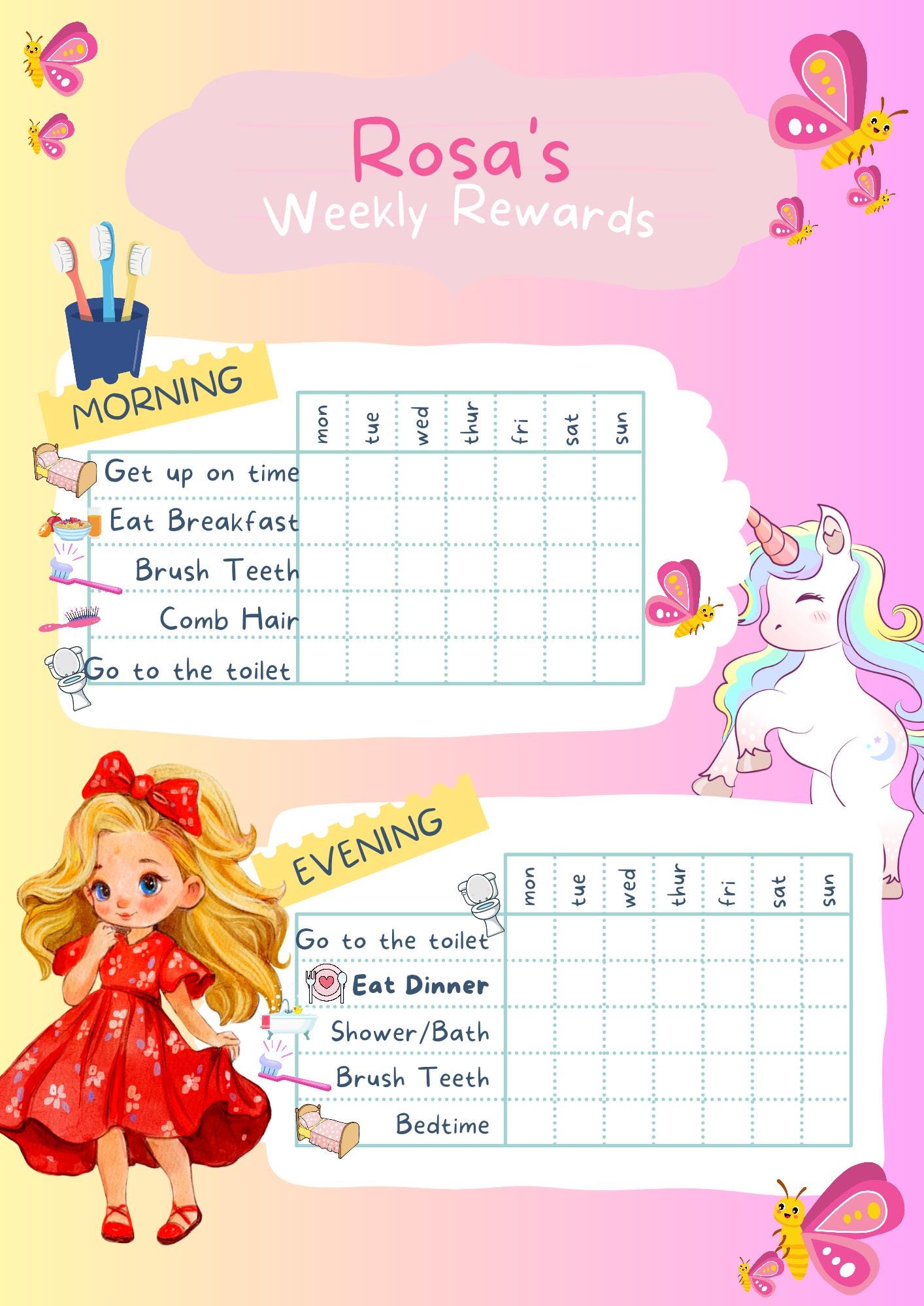 Behavior Rewards Chart-digital Print - Etsy
