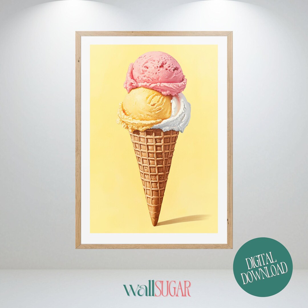 Ice Cream Cone | Poster Living Room | Summer Vibes | Digital Download ...