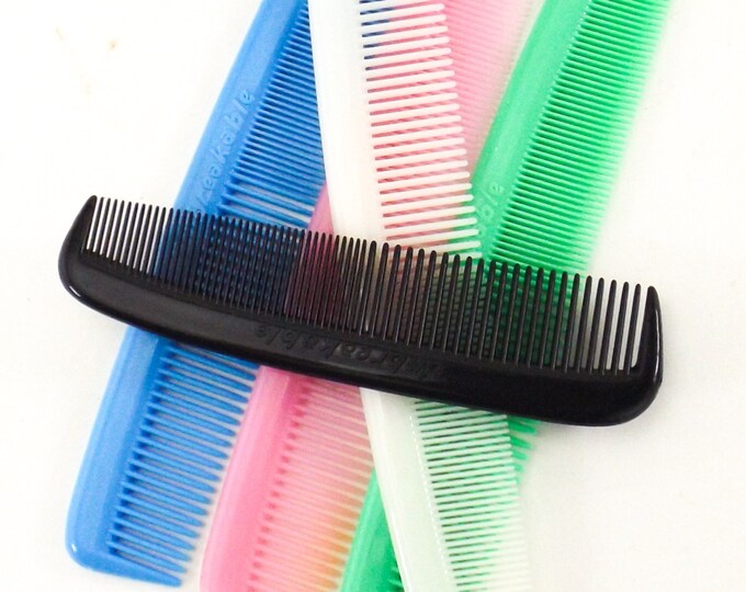 Vintage Unbreakable Hair Comb 70s 80s Vintage NOS Nylon Plastic Comb ...