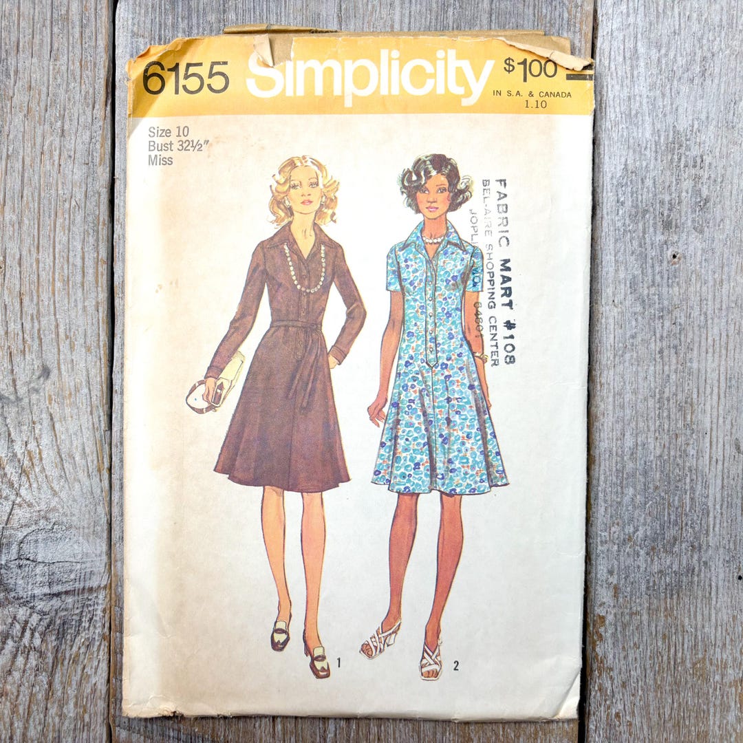Simplicity 6155 Vintage Dress Sewing Pattern, Bust 32.5 - Etsy