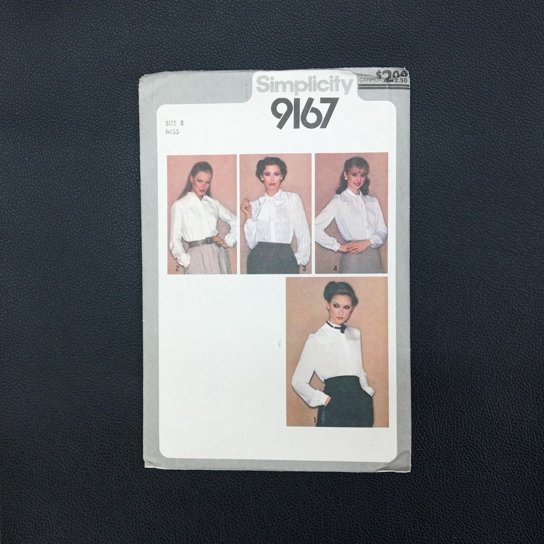 70s 80s Vintage Womens Sewing Pattern Simplicity 9167 Miss Size 8 Set ...