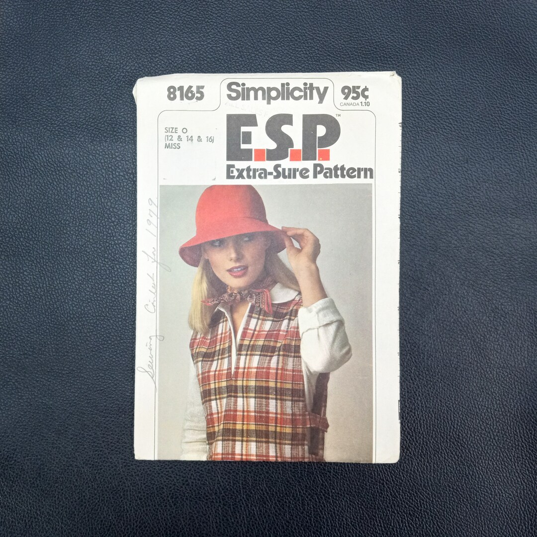 70s Vintage Dress Sewing Pattern Simplicity 8165 Size O 12-14-16 Misses ...