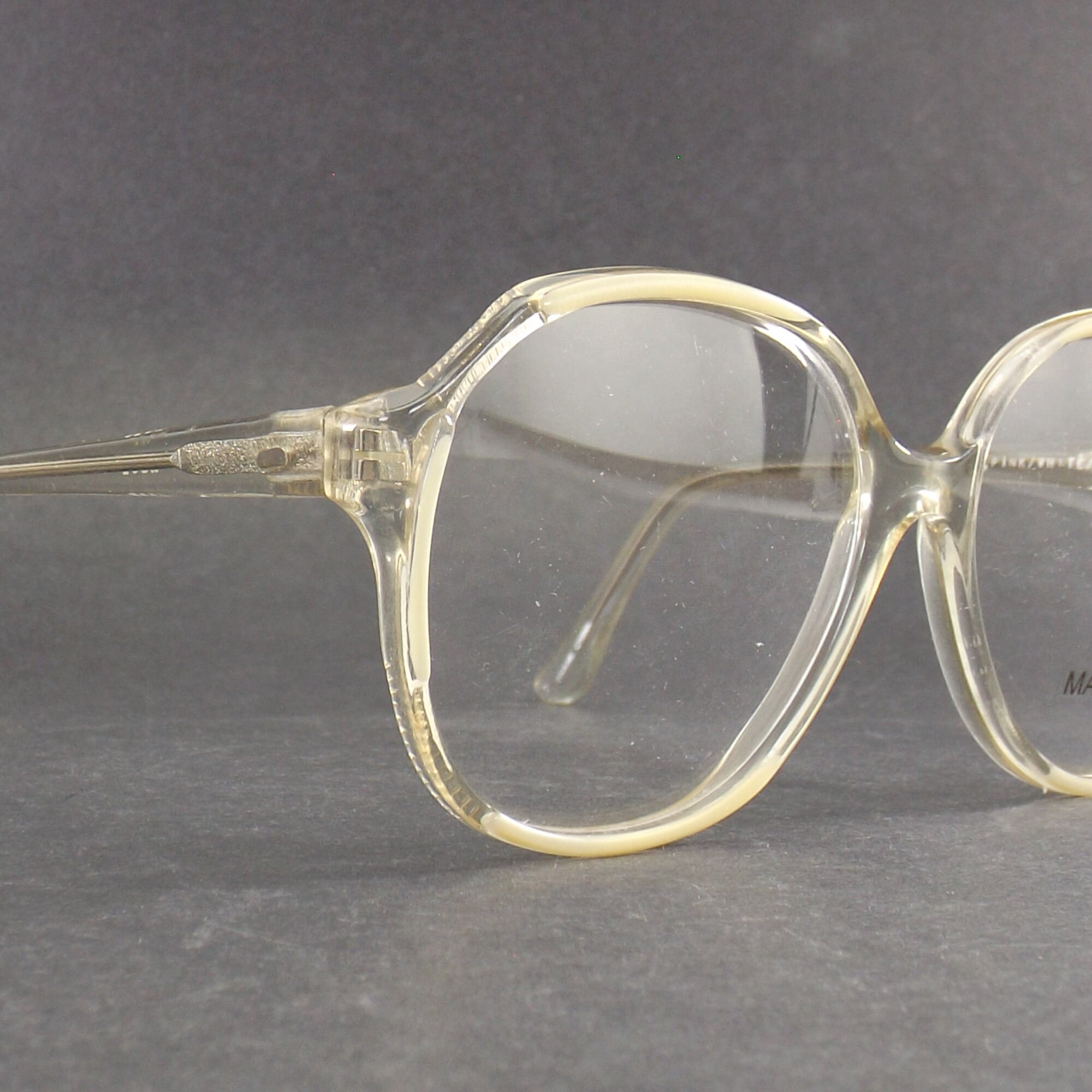 Octagon Eyeglasses Vintage 80s Nos Eye Glasses Plastic Clear Etsy