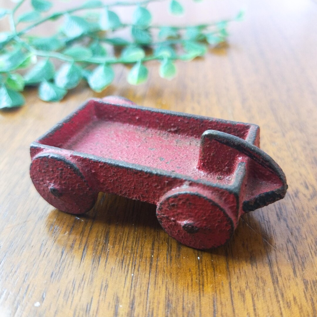 Miniature Cast Iron Toy Red Wagon Mini Metal Vintage Collectible 30s ...