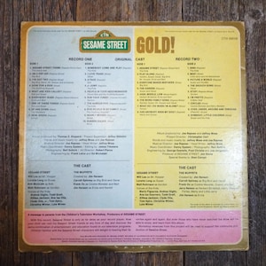 Sesame Street GOLD Vinyl Record Album 2 LP Set Original Cast Sings ...