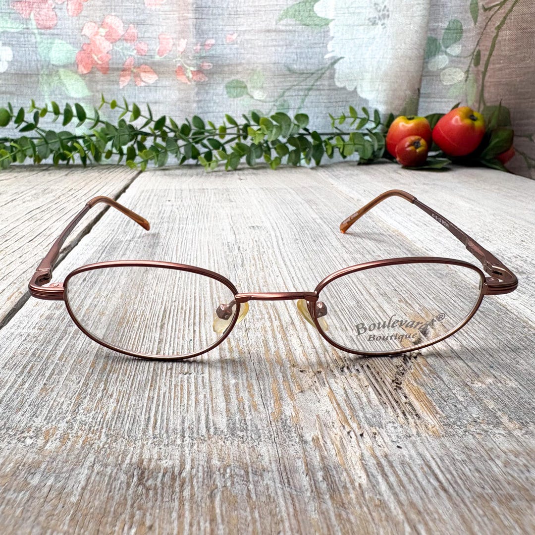 Oval Copper Brown Metal Eyeglass Frames Only 42[]18/135 Eyeglasses Nos ...