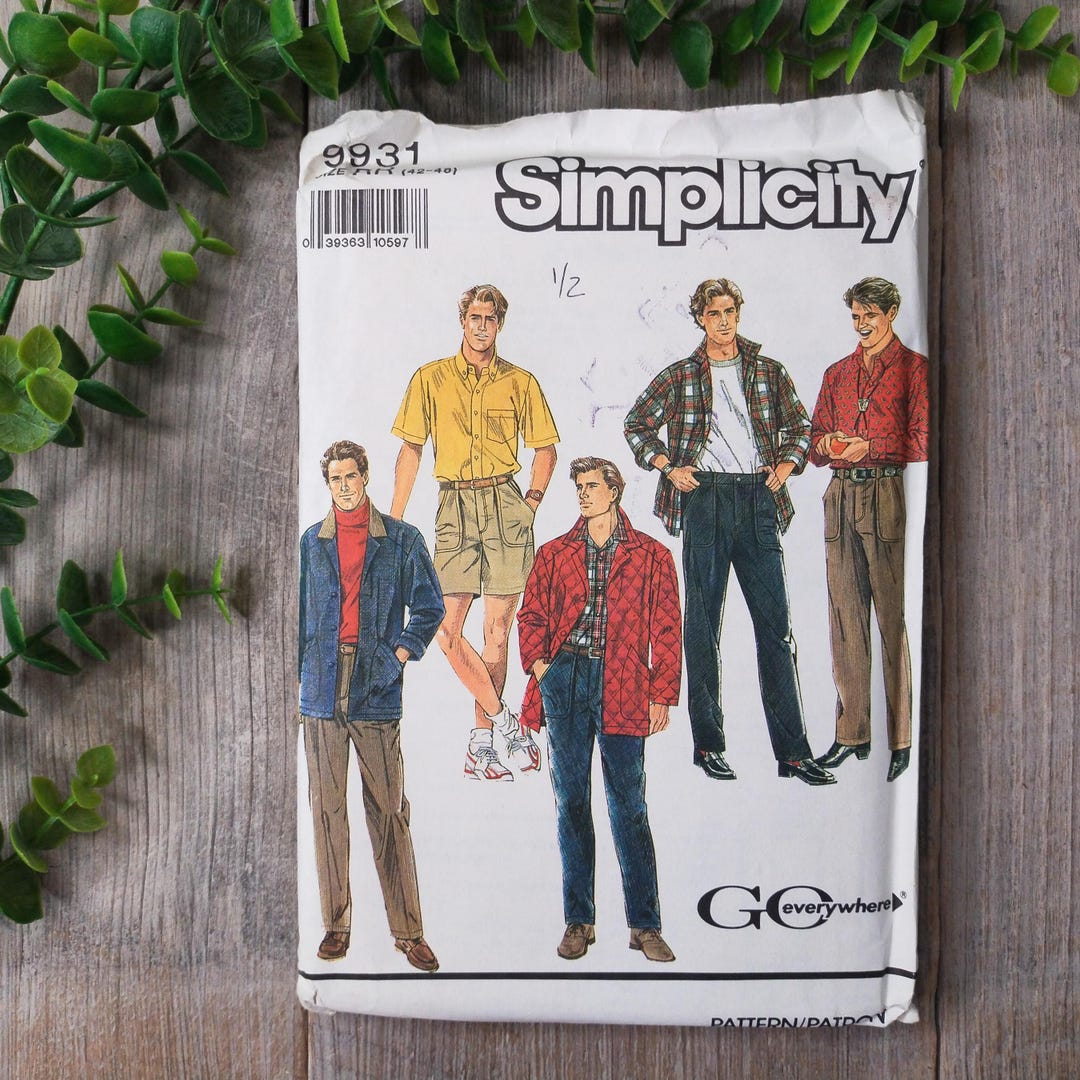 Men's Sewing Pattern Wardrobe Pants/shorts/shirt/jacket Man/guy/him ...