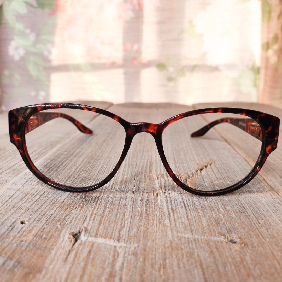 Oversized Round Tortoiseshell Cat-eye Glasses Frames Only Costume/rave ...