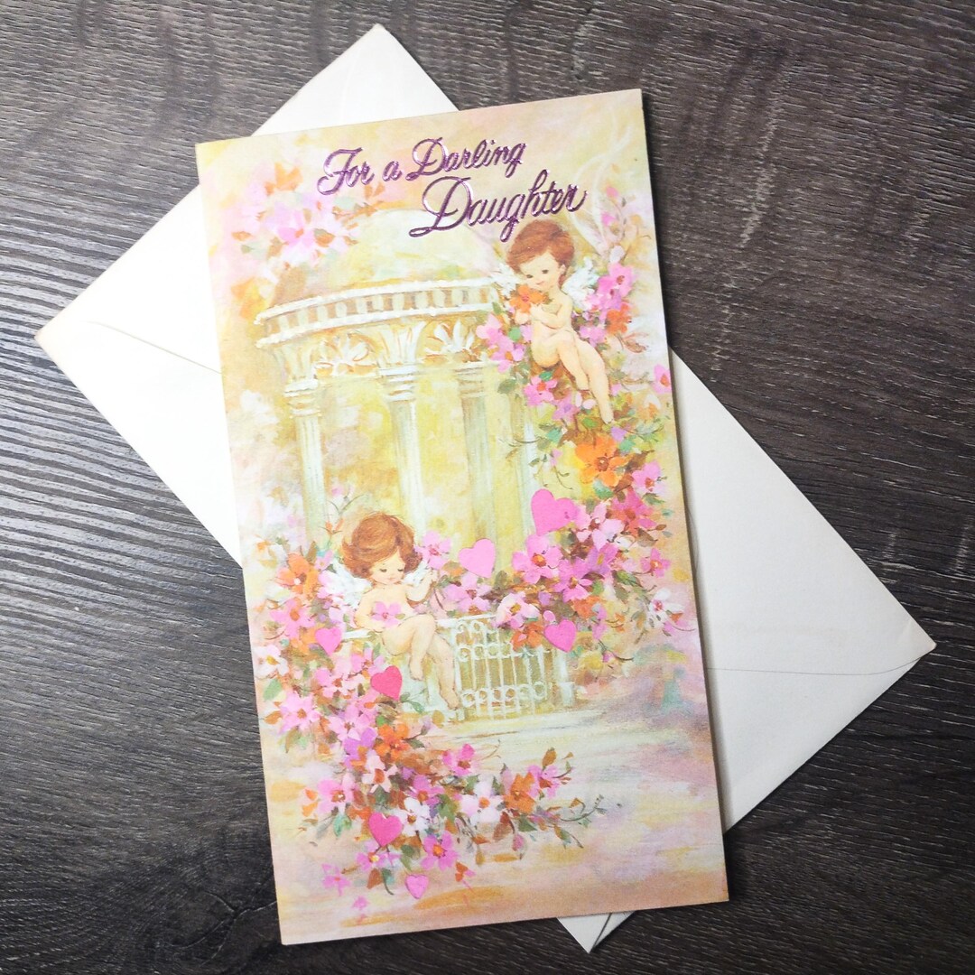 Happy Valentine's Day Daughter Greeting Card Floral Flowers Gazebo ...