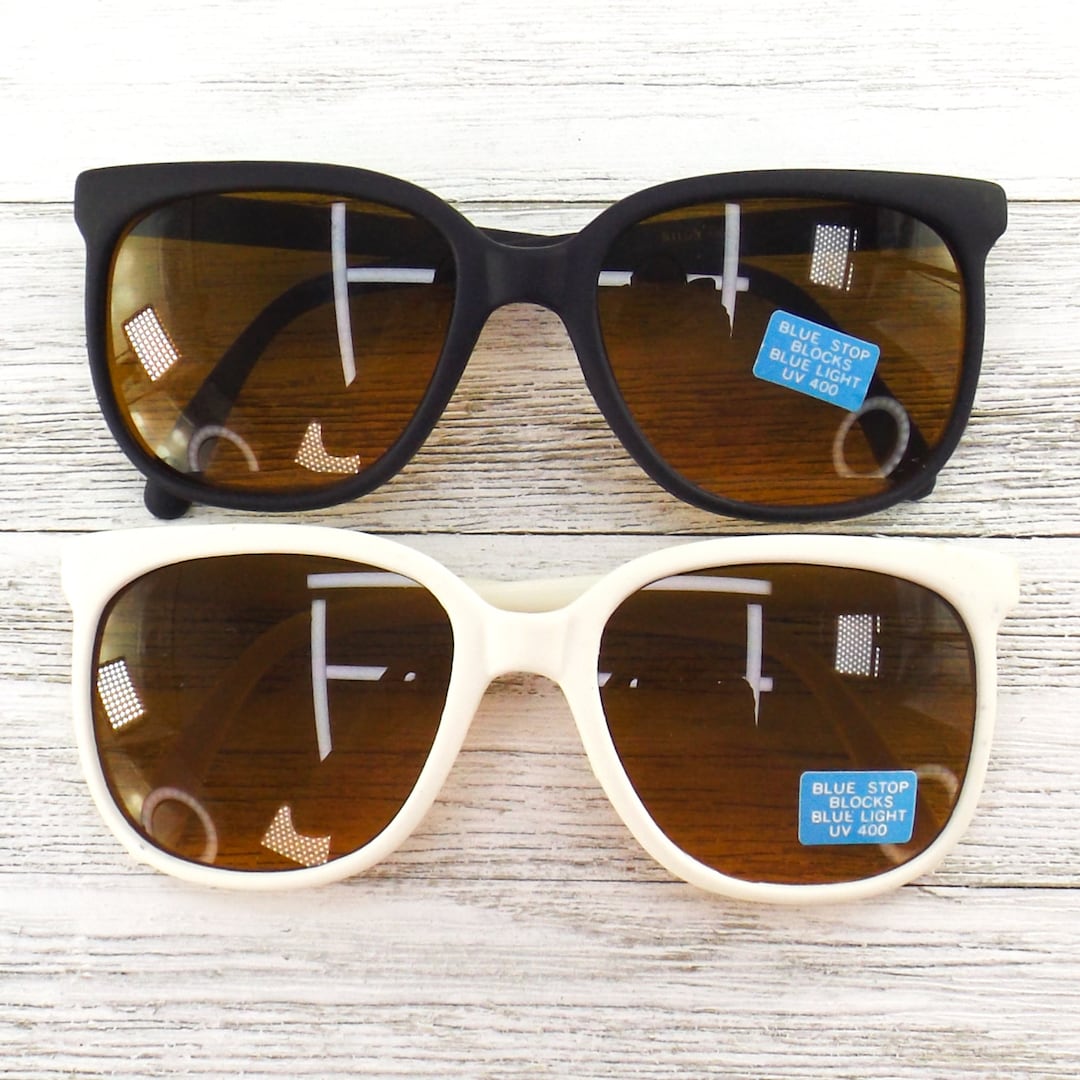 Vintage NOS Blue Blockers Sunglasses 80s Sun Glasses Black, White ...