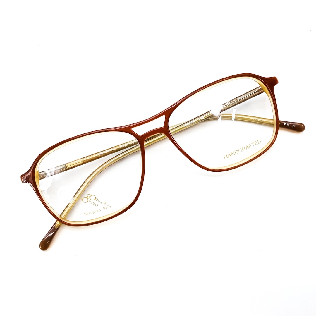 90s Glasses Vintage Eyeglasses Square Eyeglass Frames Brown and Beige ...