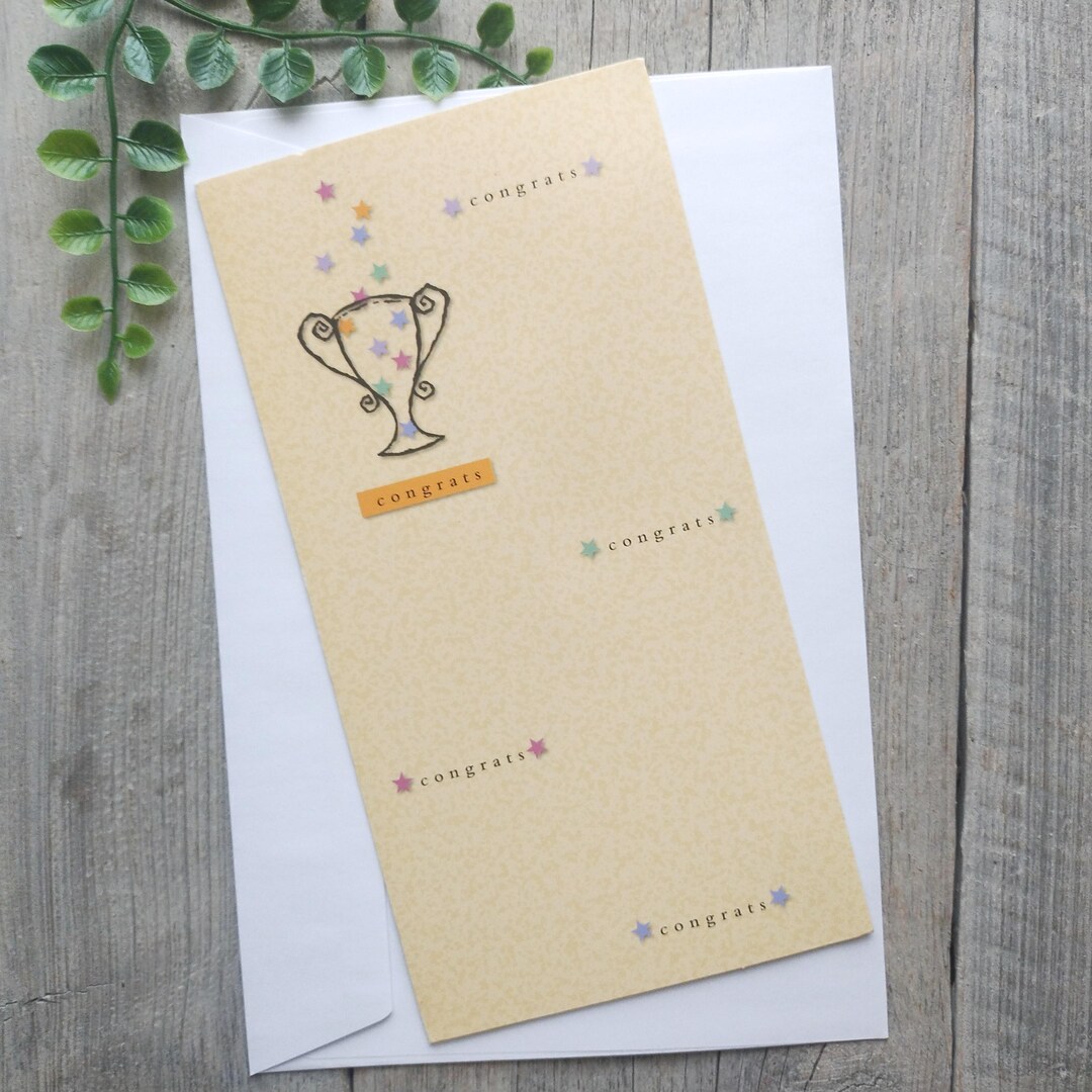 Congratulations Gift Card Holder Greeting Card Congrats Trophy Graduate ...