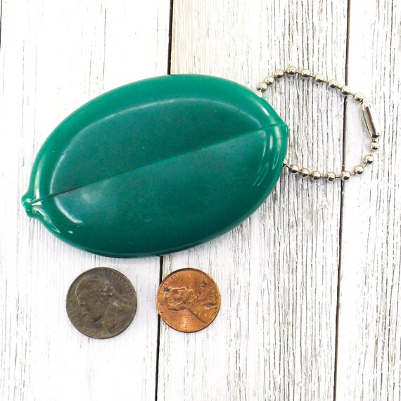 Vintage Rubber Squeeze Coin Purse With Ball Chain Holder Green | Etsy