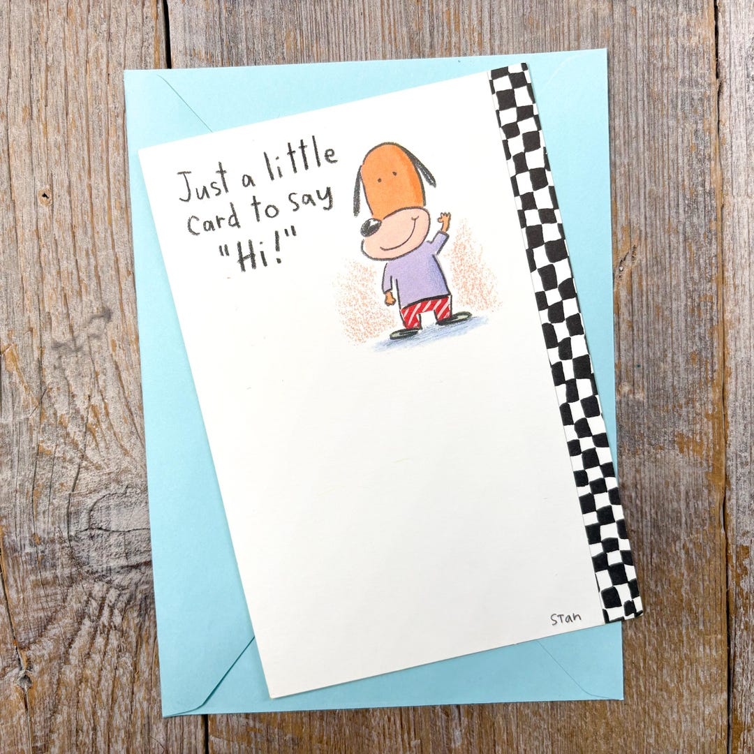 Just to Say Hi Greeting Card, Thinking of You, Dog - Etsy