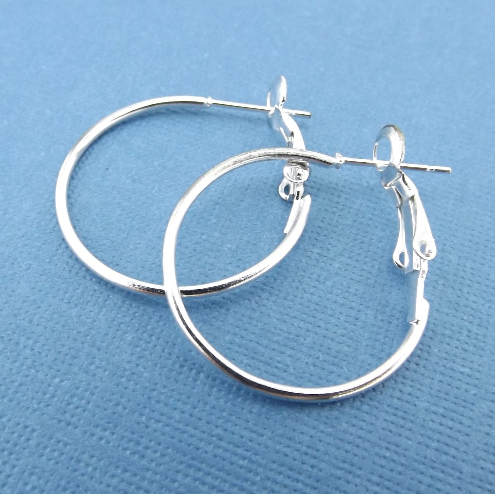 Silver Hoop Earrings Sterling Silver Plated Earrings - Etsy