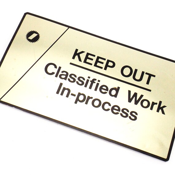 Vintage Keep Out Classified Work in Progress Vintage 80s | Etsy