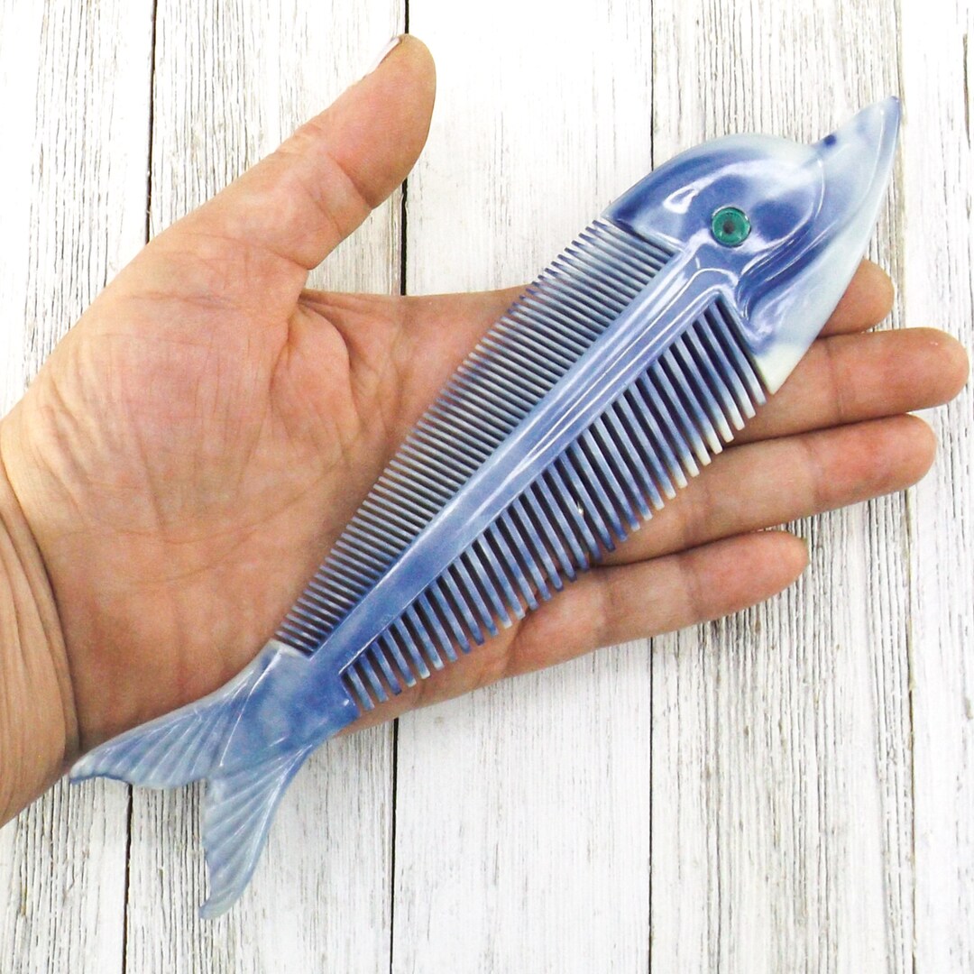 60s 70s NOS Vintage Hair Comb French Dolphin Shaped Comb Depose Plastic ...