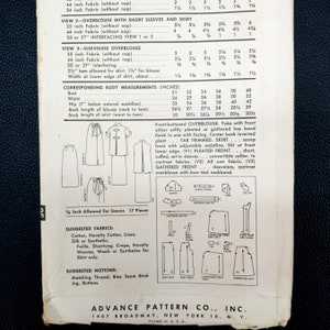 40s Vintage Advance Sewing Pattern 8152 Women Size 14, Maternity ...