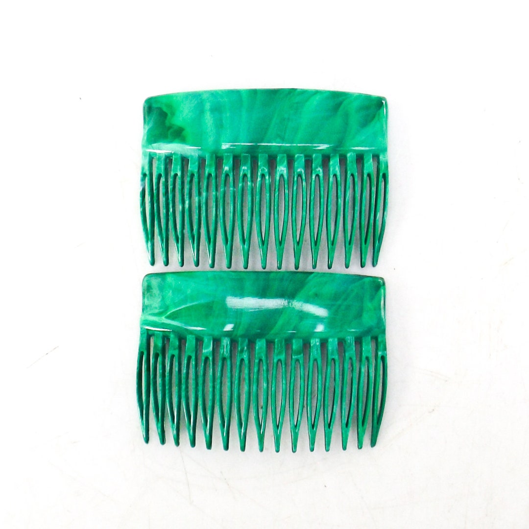 Vintage NOS 80s Side Hair Comb Marbled Colorful Fashion Accessories for ...