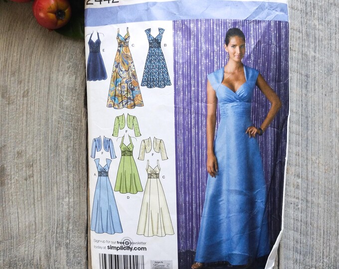 Women's Formal-wear Sewing Pattern Evening Gown Fancy Bodice Dress Full ...
