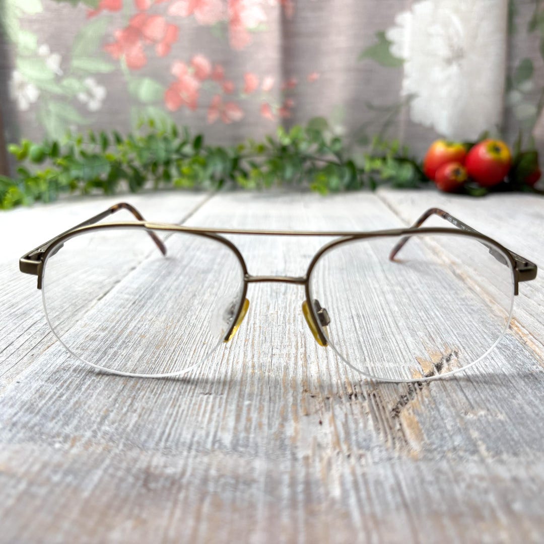 Bronze Eyeglass Frames Only Semi-rimless Double Bridge Aviator ...