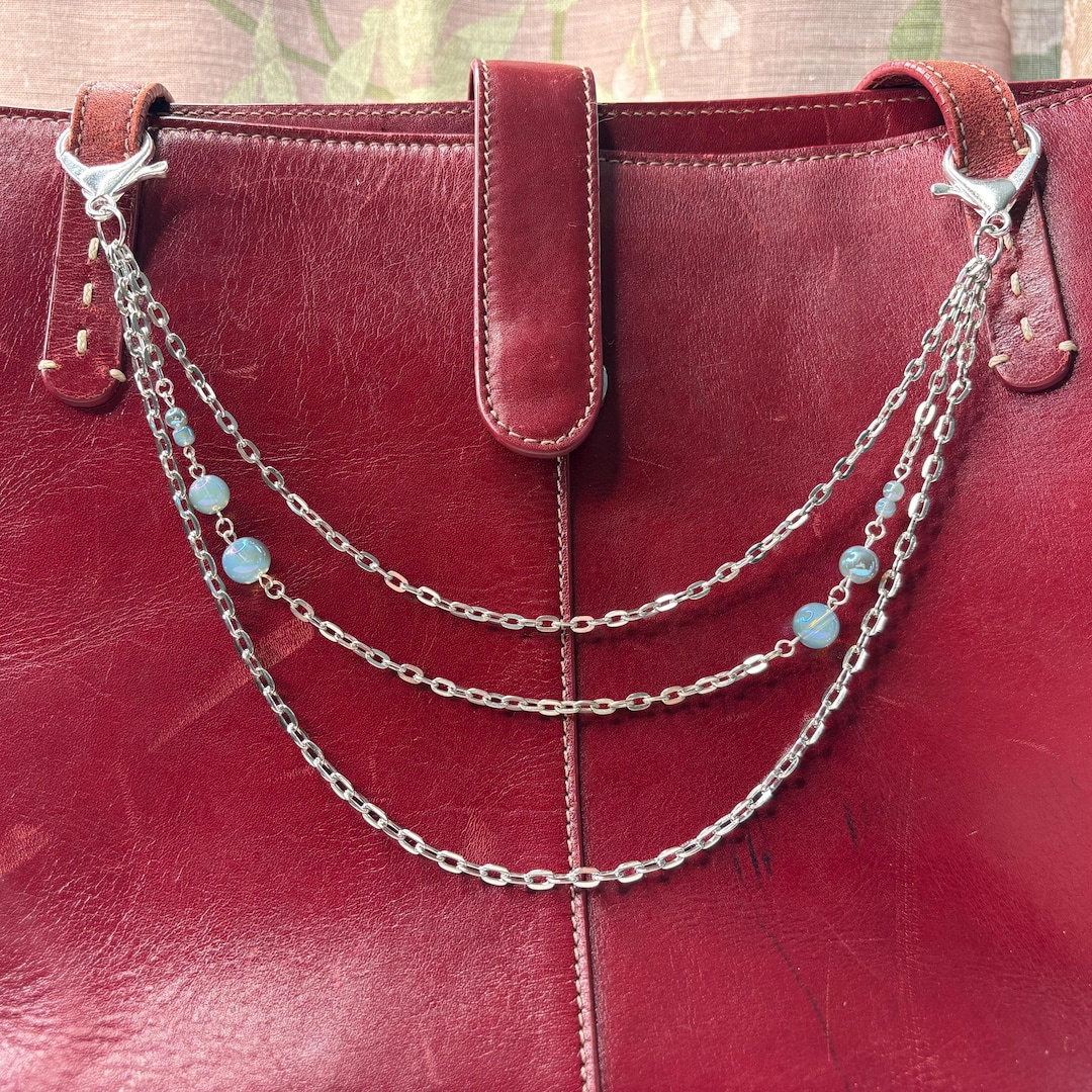 Silver Purse Chain With Beads: Fashion Bag Accessory (10-14 Inch - Etsy