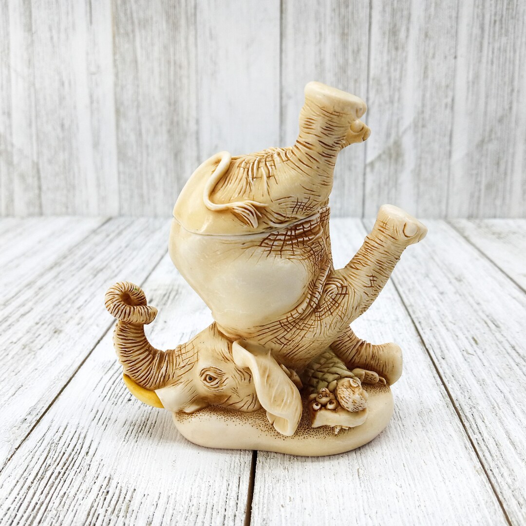 Vintage Harmony Kingdom 2001 Trinket Box Topsy Turvy, Elephant Falling ...