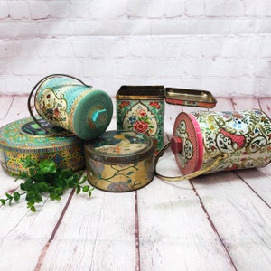 Vintage Decorative Tin Box Floral Design, Retro Storage Container - Etsy