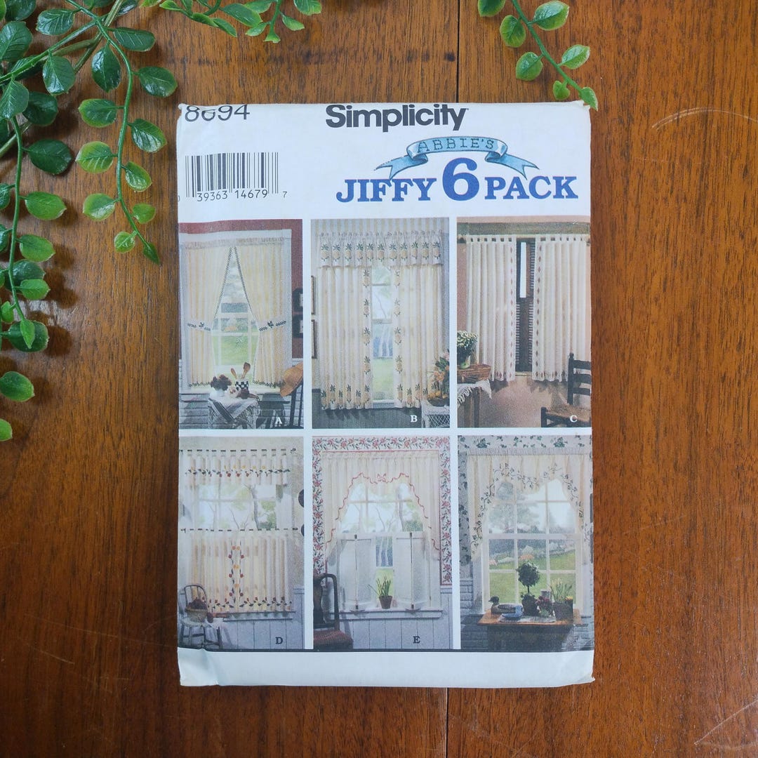 Window Curtains Sewing Pattern 8694 Simplicity Home Decorating Vintage ...