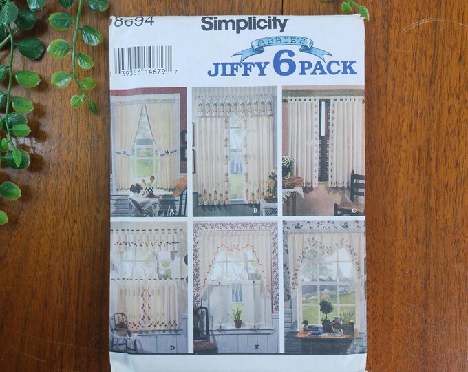 Window Curtains Sewing Pattern 8694 Simplicity Home Decorating Vintage ...