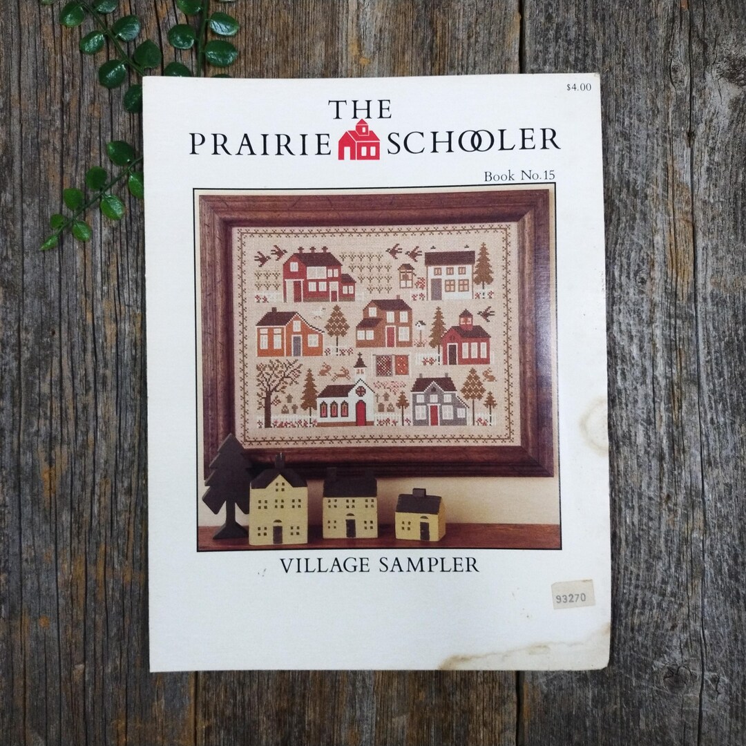 1980s Cross-stitch Pattern Village Sampler Country Shabby Chic Cottage ...